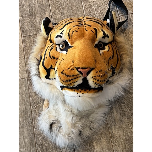 Bags | Tiger Head Faux Fur Backpack Shoulder Bag Tote Lion Costume ...